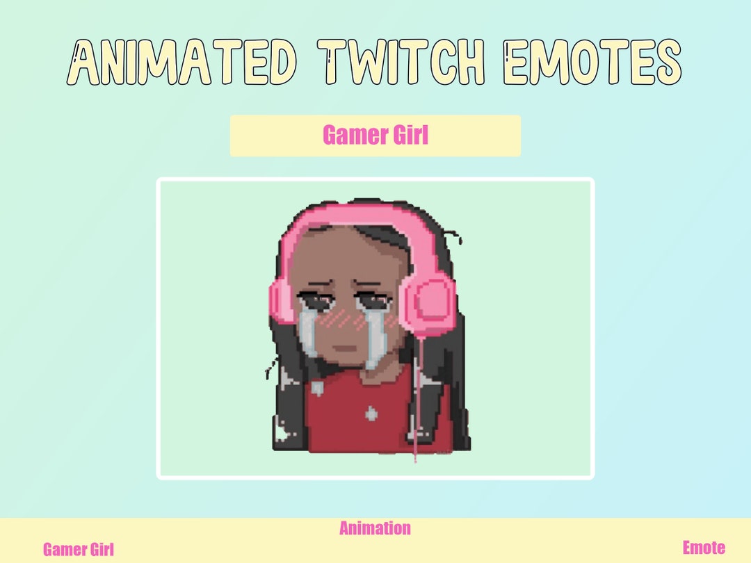 ANIMATED Black Hair Gamer Girl Emotes for Twitch and Discord ! Cute ...