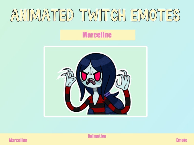 Animated Marceline the Vampire Queen Adventure Time Emote for Twitch or ...