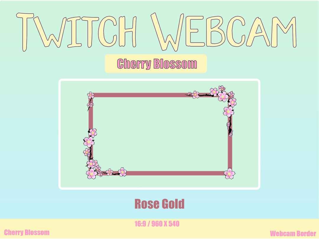 Cute Cherry Blossom Webcam Border, Thick Rose Gold Frame 16-9 - Etsy