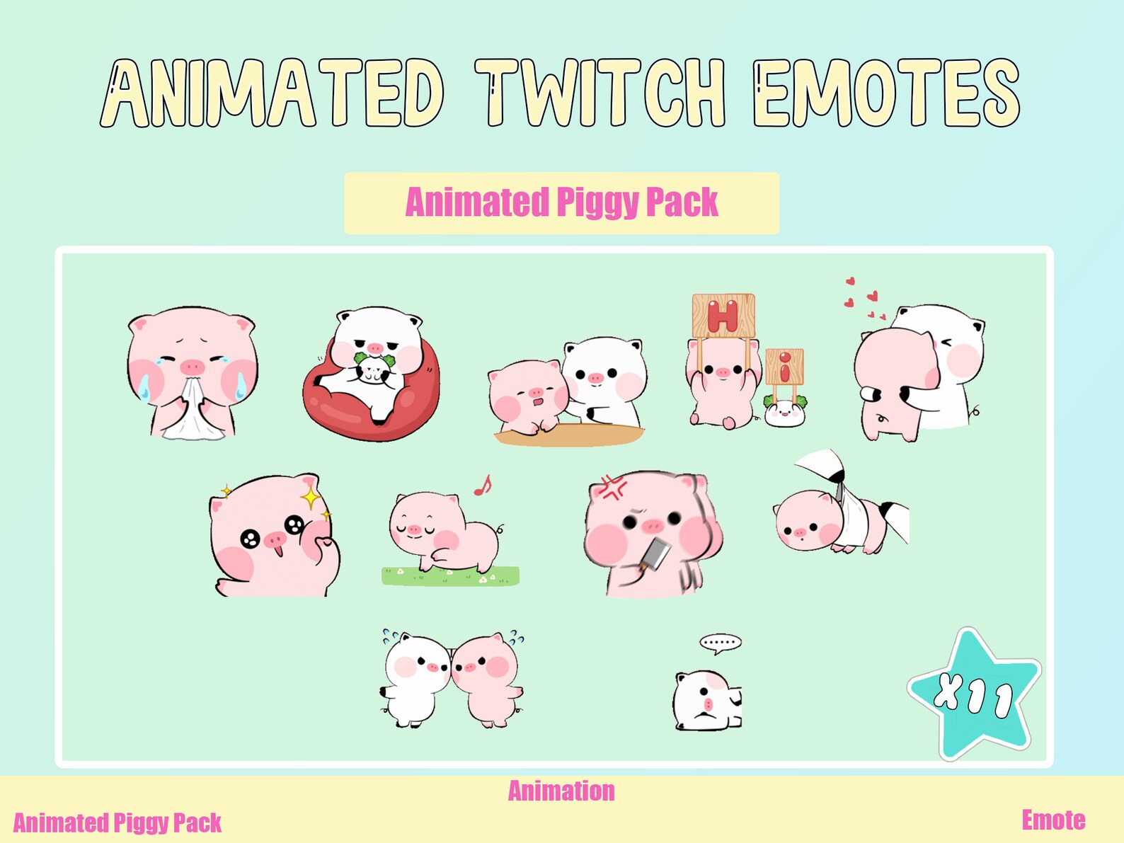 ANIMATED Dance Piggy Emotes MEGA Bundle for Twitch and Discord ! Cute ...