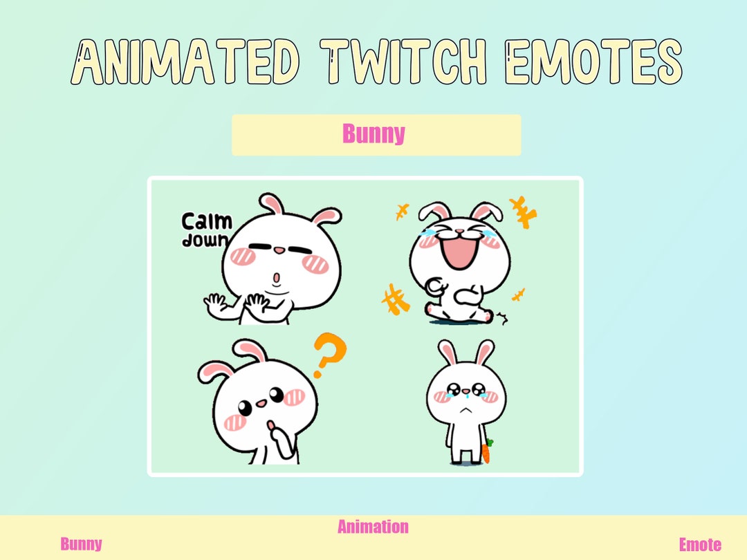 ANIMATED Emotions Bunny Emotes for Twitch and Discord ! Chibi Bunnies ...