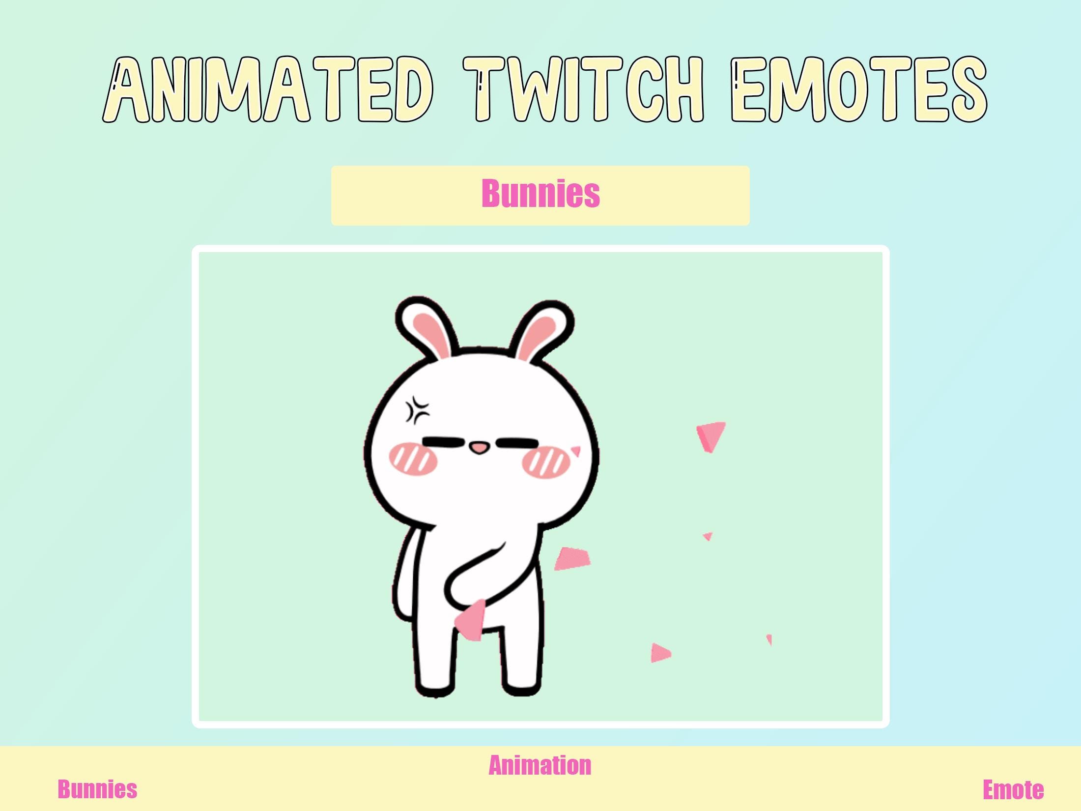 ANIMATED Bunny Emotes for Twitch and Discord Cute Chibi Bunnies ...