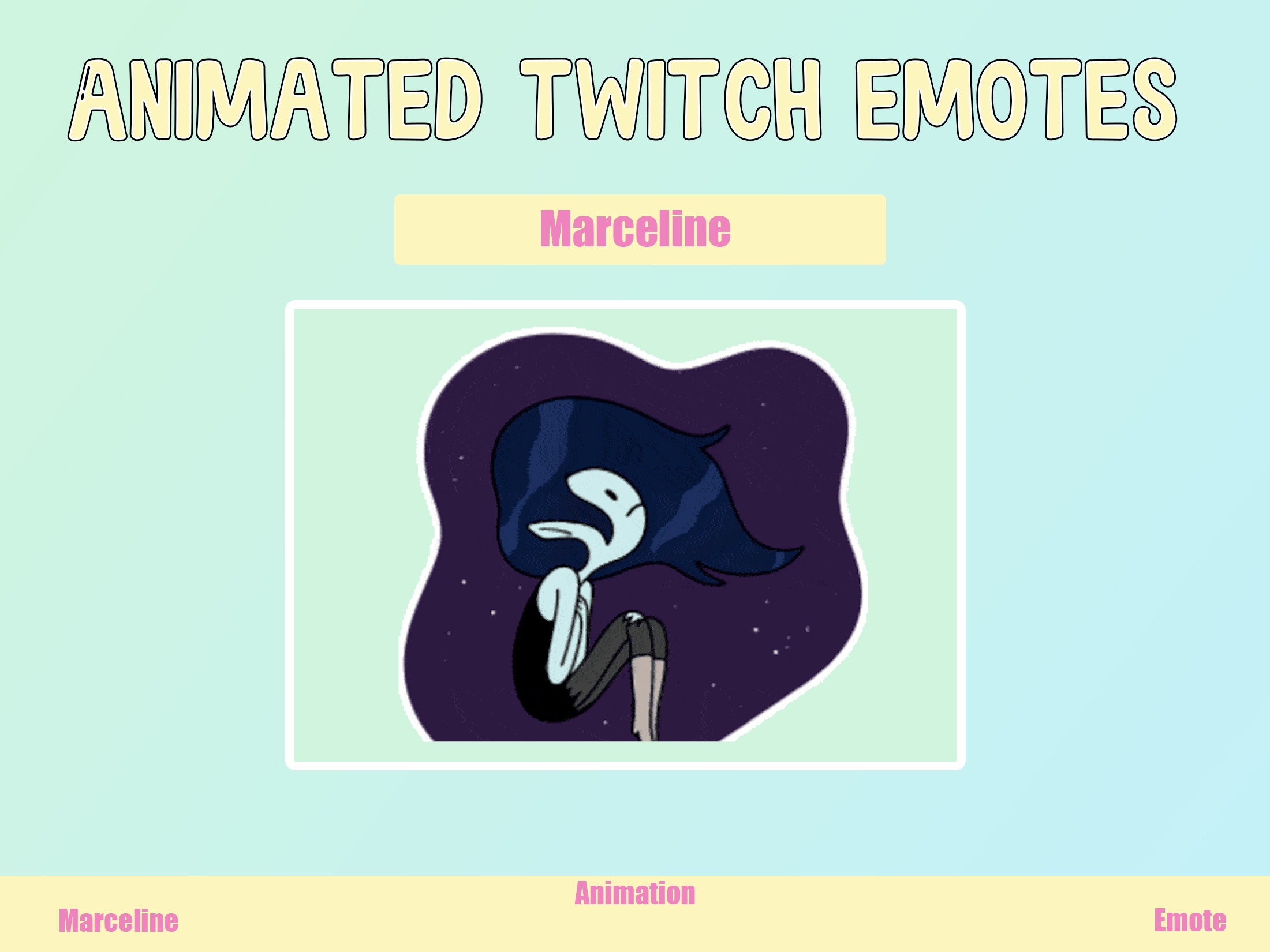 Animated Marceline the Vampire Queen Adventure Time Emote for Twitch or ...
