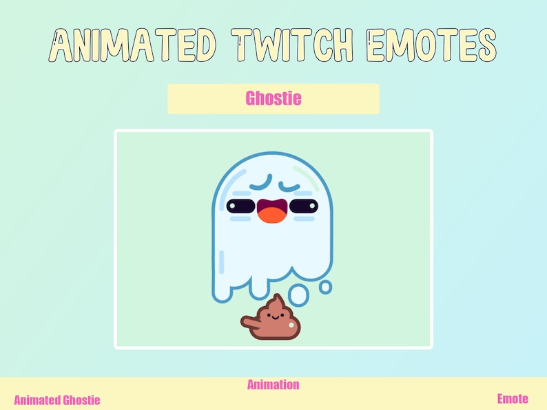 ANIMATED Ghostie Poop Emotes for Twitch and Discord ! Cute Chibi Ghost ...
