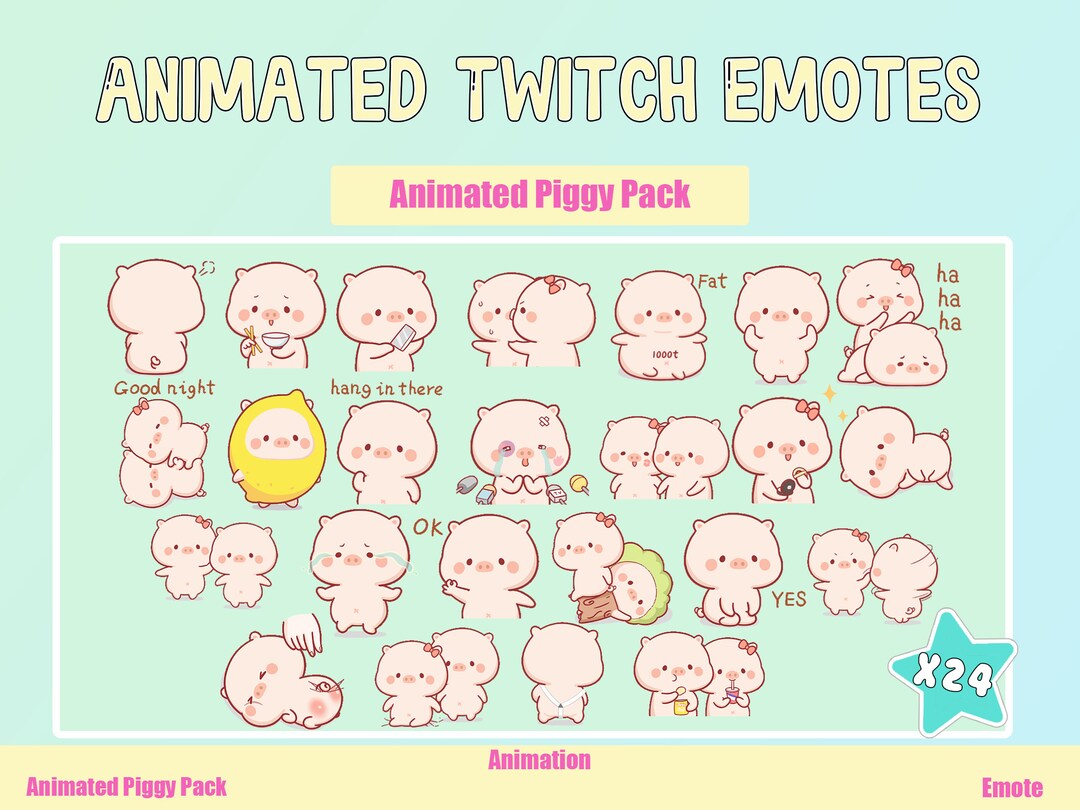 ANIMATED Dance Piggy Emotes MEGA Bundle for Twitch and Discord ! Cute ...