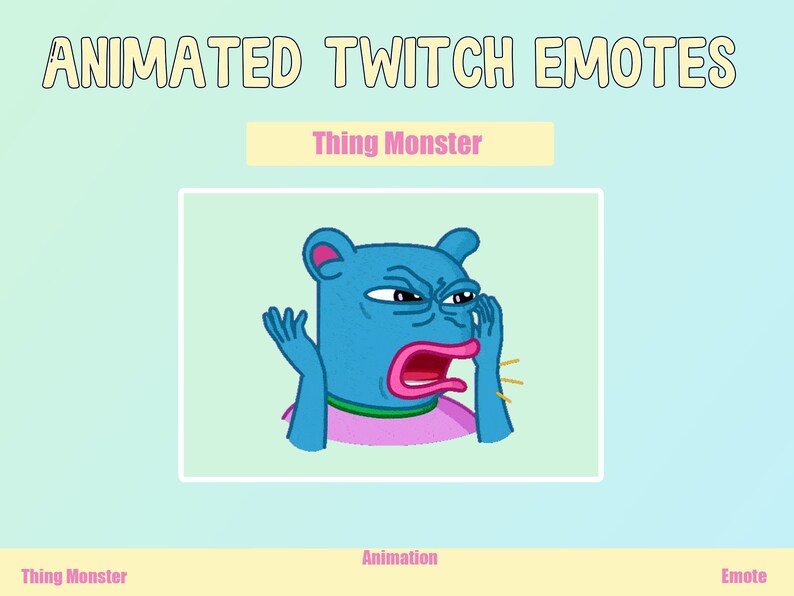 ANIMATED Monster Emotes for Twitch and Discord Cute Chibi Animated ...