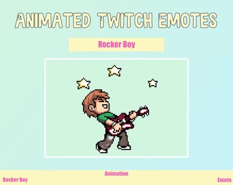Animated Rocker Boy Emote for Twitch or Discord Twitch - Etsy