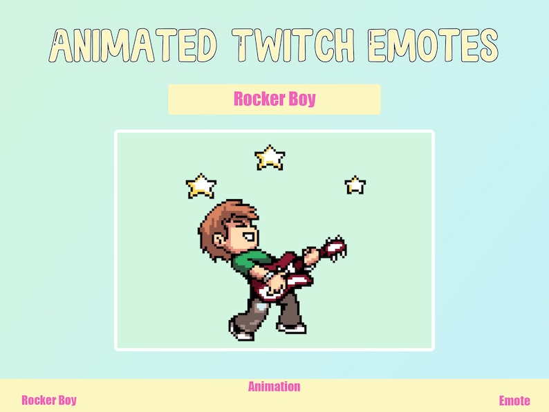 Animated Rocker Boy Emote for Twitch/discord (GIF) - Etsy