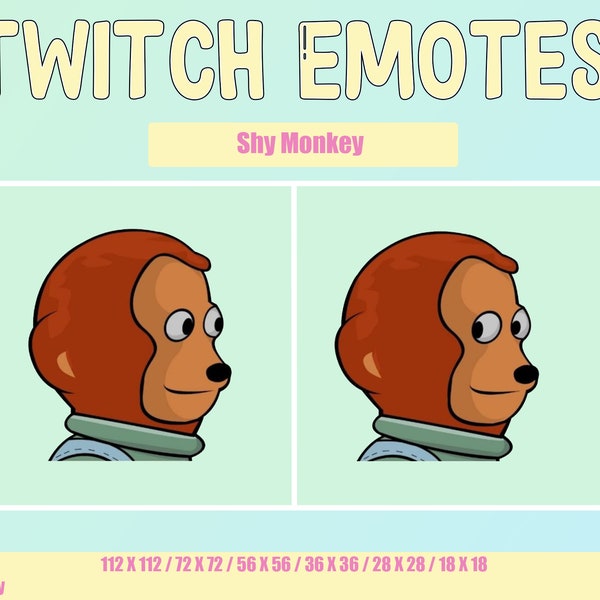 Emoticón de mono tímido - Etsy México