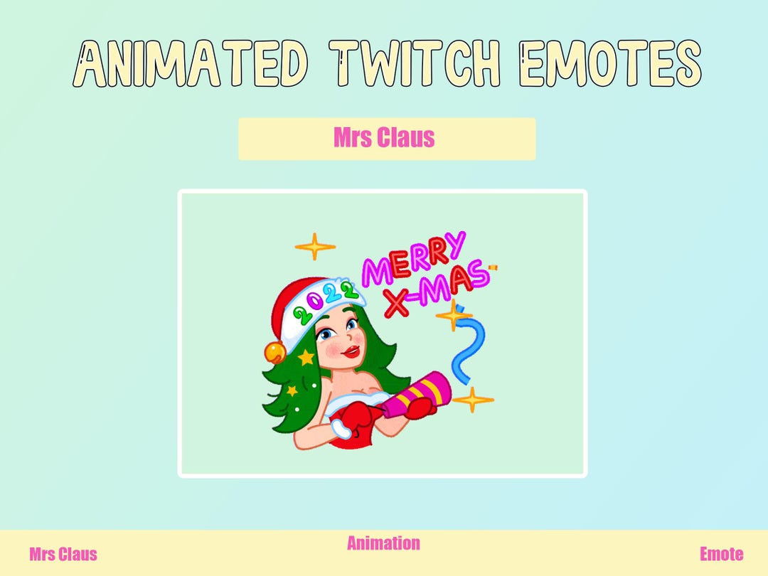 Animated Chibi Mrs Santa Christmas Emote for Twitch and Discord GIF ...