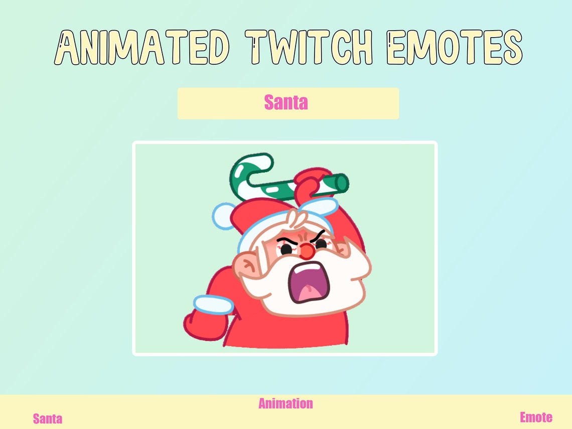 ANIMATED Christmas Santa Emotes for Twitch and Discord Cute Chibi ...