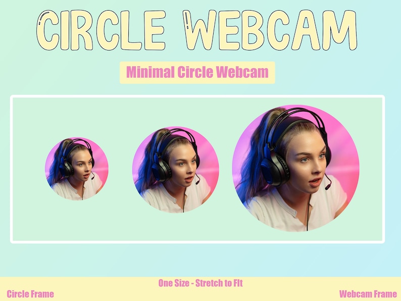 Circle Webcam Minimal Twitch Overlays, Stream Overlay, Easy to Install ...
