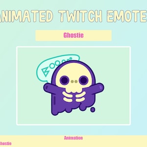 ANIMATED Ghostie BOO Emotes for Twitch and Discord Cute Chibi Ghost ...