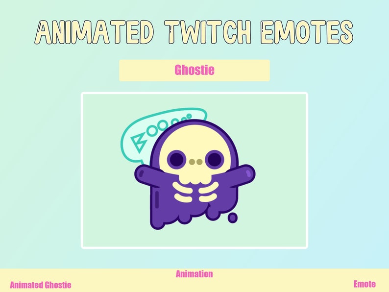 ANIMATED Ghostie BOO Emotes for Twitch and Discord Cute Chibi Ghost ...