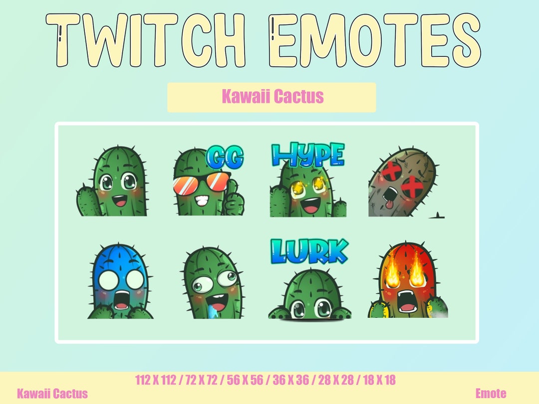 Twitch Emote Kawaii Cactus Funny Meme Emote Cartoon Meme Emote Streamer ...