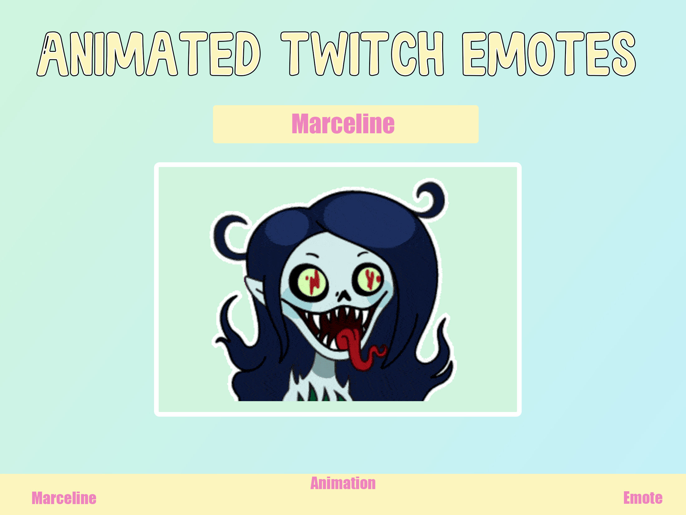 Animated Marceline the Vampire Queen Adventure Time Emote for Twitch or ...