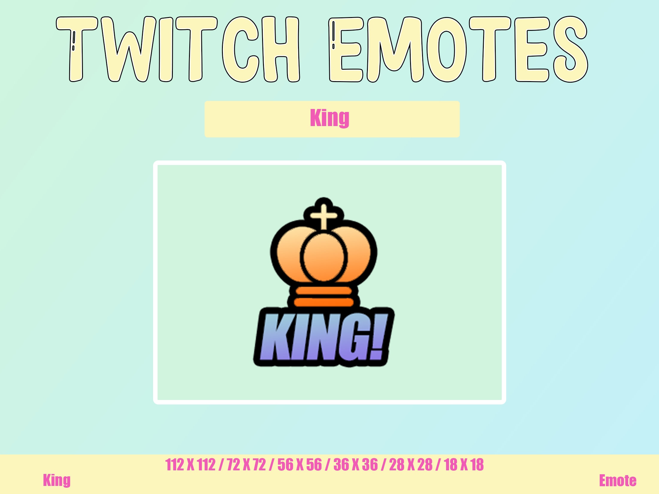 Twitch Emote - King | Funny Meme Emote | Cartoon Meme Emote | Streamer ...