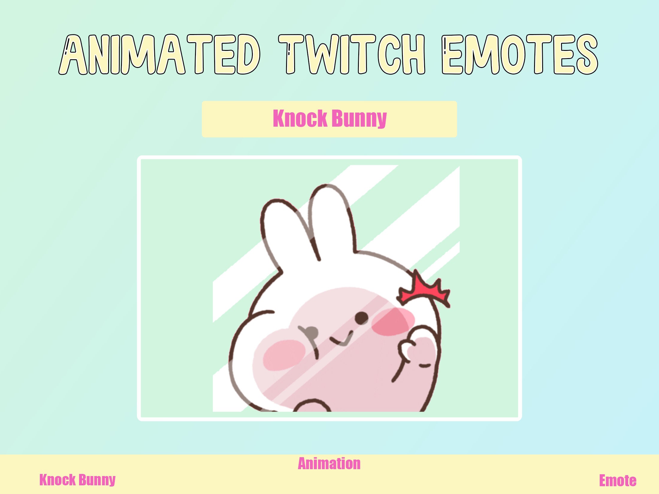 Animated Bunny Emotes For Twitch And Discord Cute Chibi Etsy Australia