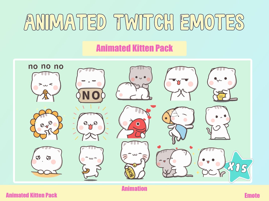 ANIMATED Cute Cat Emotes MEGA Bundle for Twitch and Discord ! Cute ...