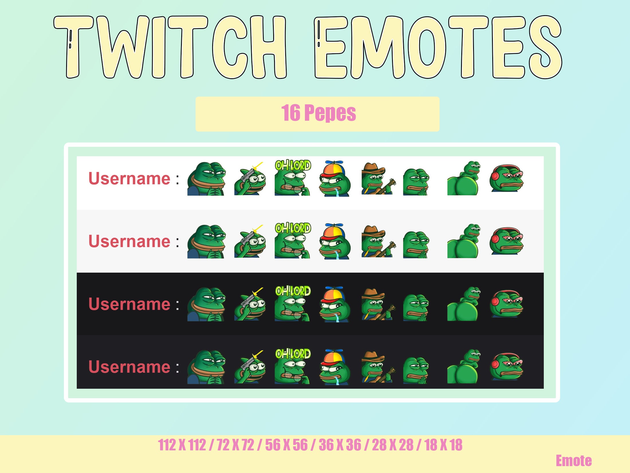 STATIC Pepe Emotes MEGA Bundle for Twitch and Discord Cute - Etsy Canada