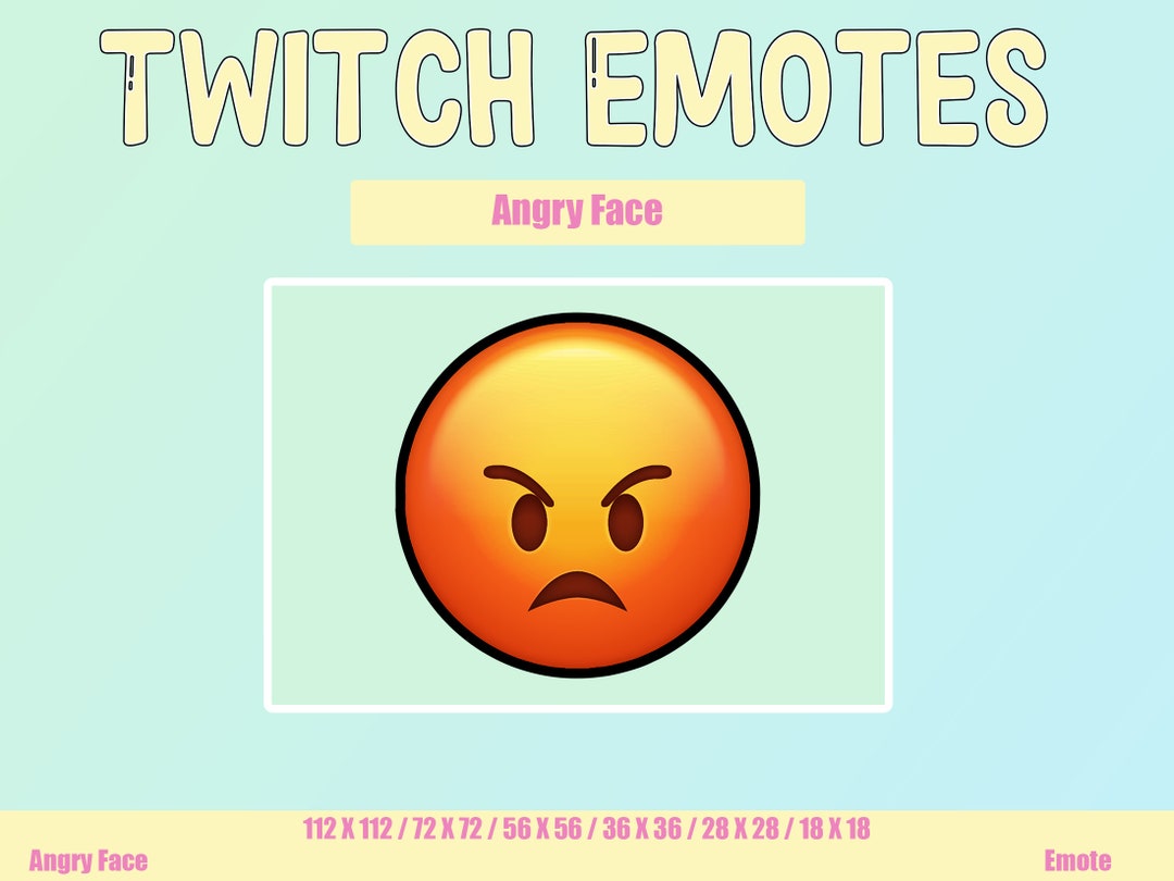 Twitch Emote - Angry Face Emoji | Funny Meme Emote | Cartoon Meme Emote ...
