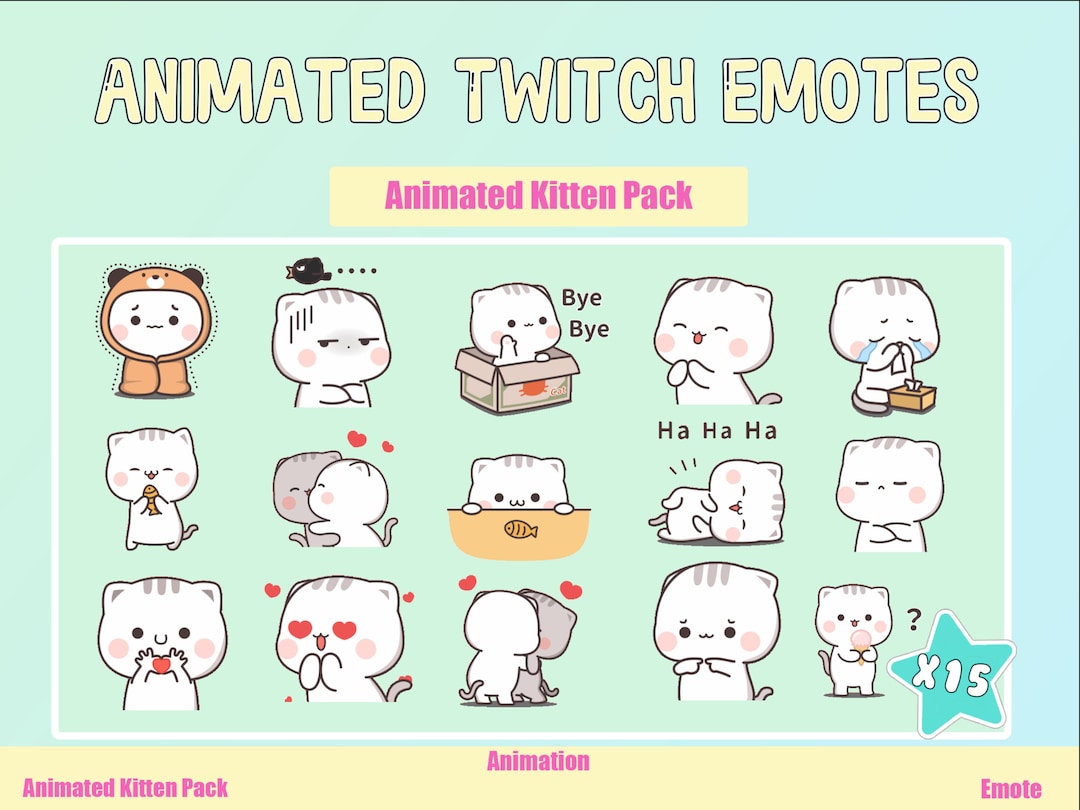 ANIMATED Kitten Emotes MEGA Bundle for Twitch and Discord ! Cute Chibi ...