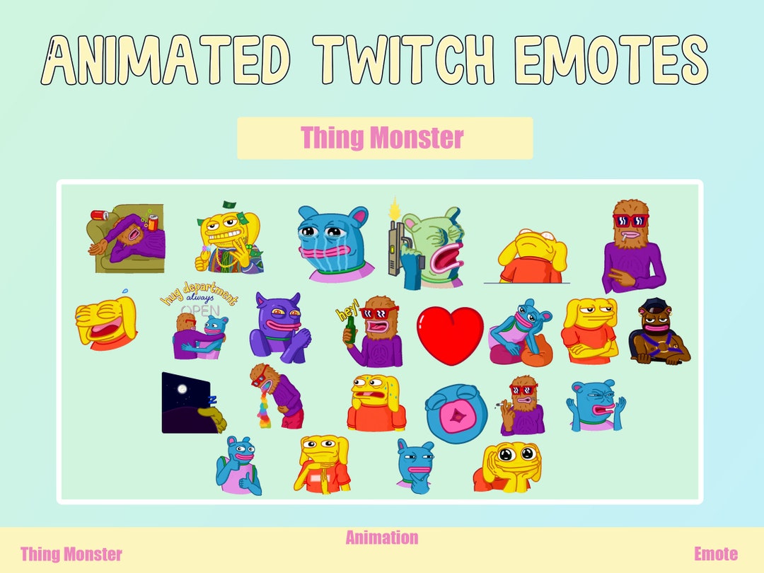 Animated Monster Emotes Pack for Twitch, Discord (25 .GIF) - Etsy