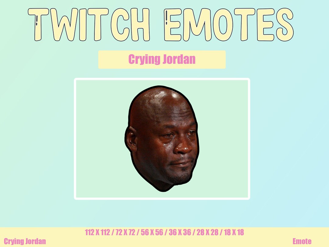 Crying Jordan Meme Twitch Emote – Funny Streamer Emote (PNG) - Etsy