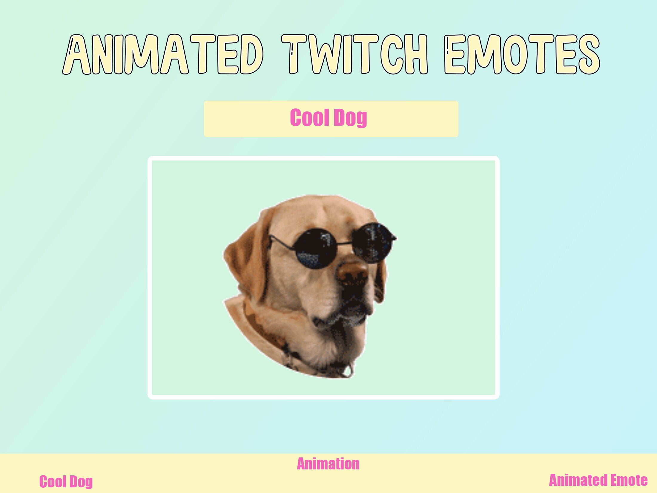 Twitch Emote Animated - Cool Dog Emote for Twitch or Discord | Twitch ...