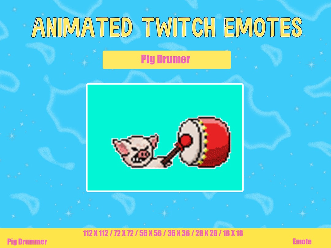 Animated Pig Drummer Emote for Twitch or Discord Twitch Emotes Animated ...