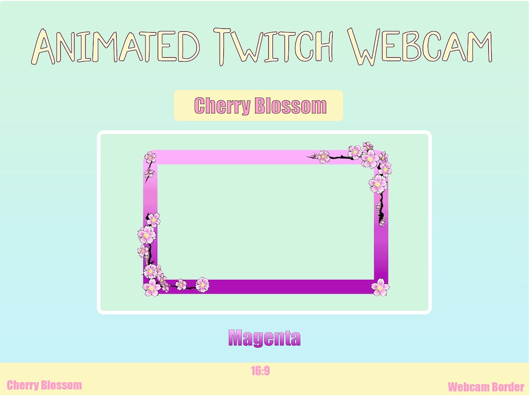 Animated Cherry Blossom Webcam Frames, Comes in 3 Different Thicknesses ...