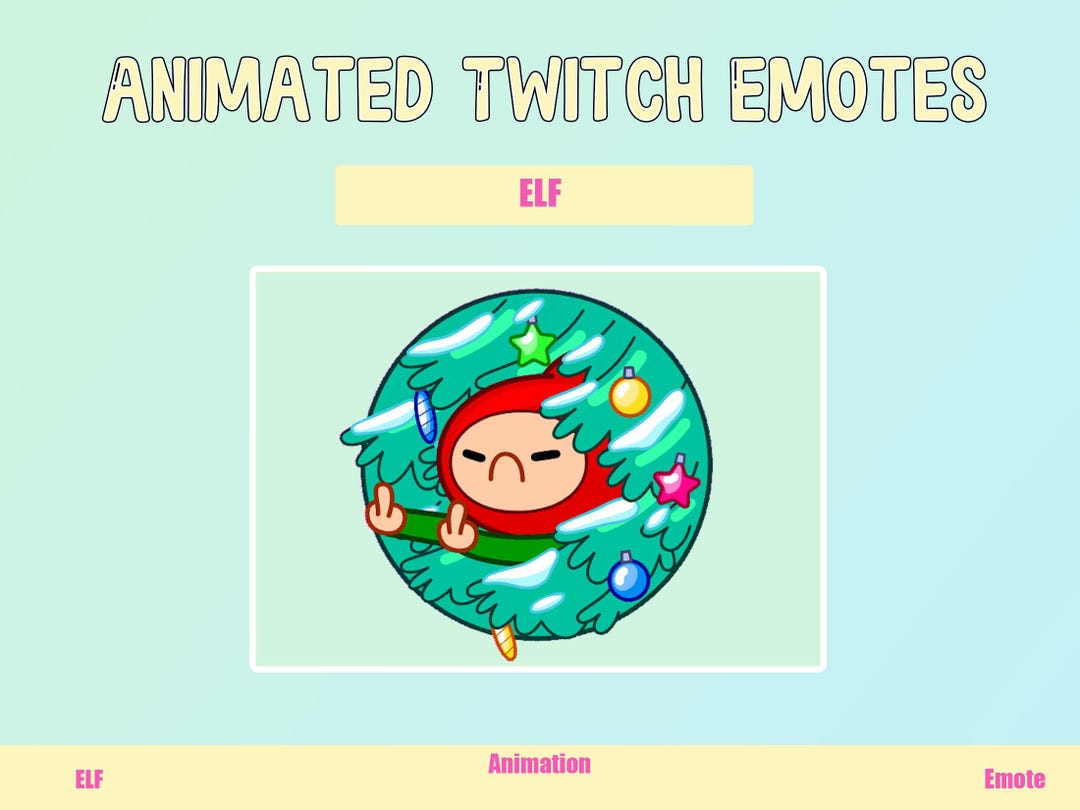 Animated Chibi Elf Christmas the Finger Emote for Twitch and Discord ...