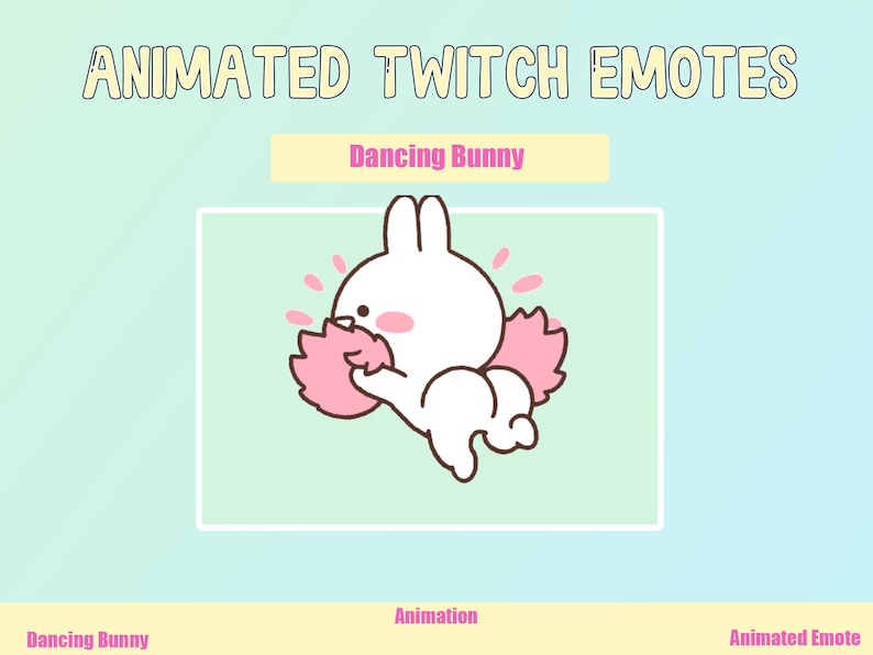 Animated Cheer Bunny Emote for Twitch or Discord Twitch Emotes Animated ...