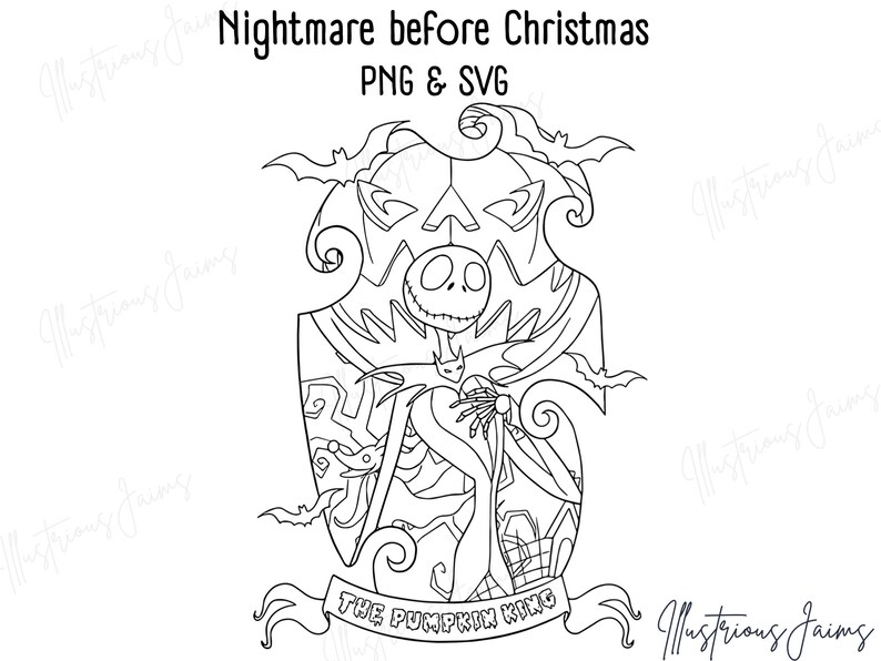 Nightmare Before Christmas Frame SVG PNG Halloween Vector - Etsy Australia