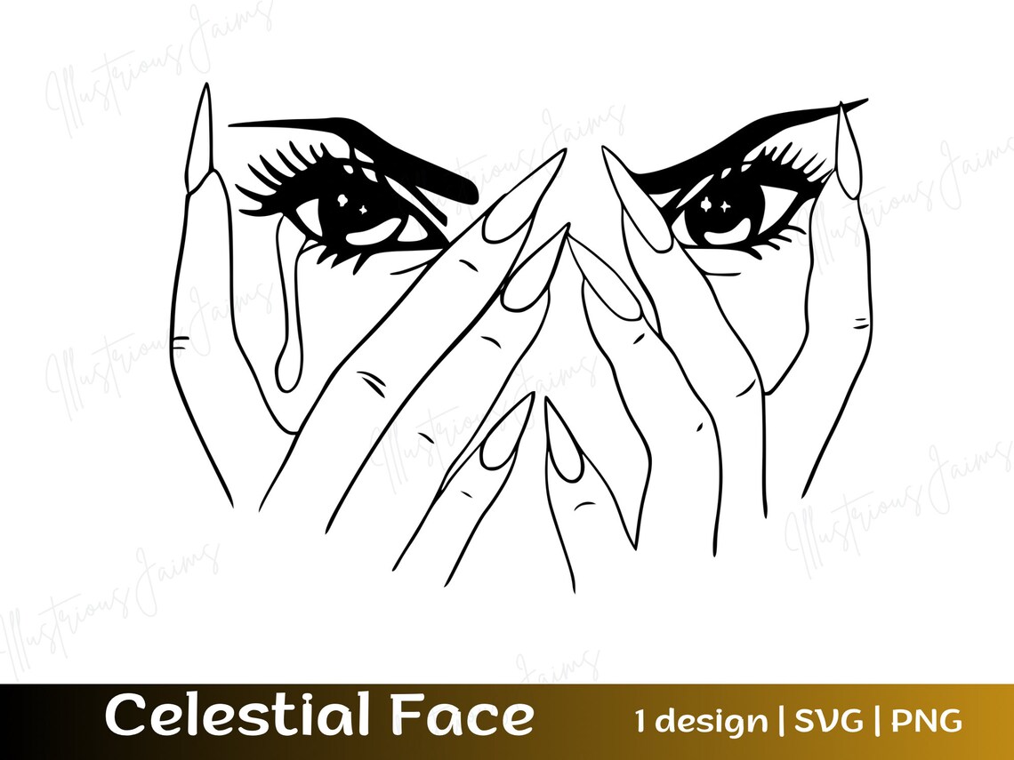 Celestial Face Svg, Png, Mystical Svg, Mystic Svg, Witchy Svg, Magic ...