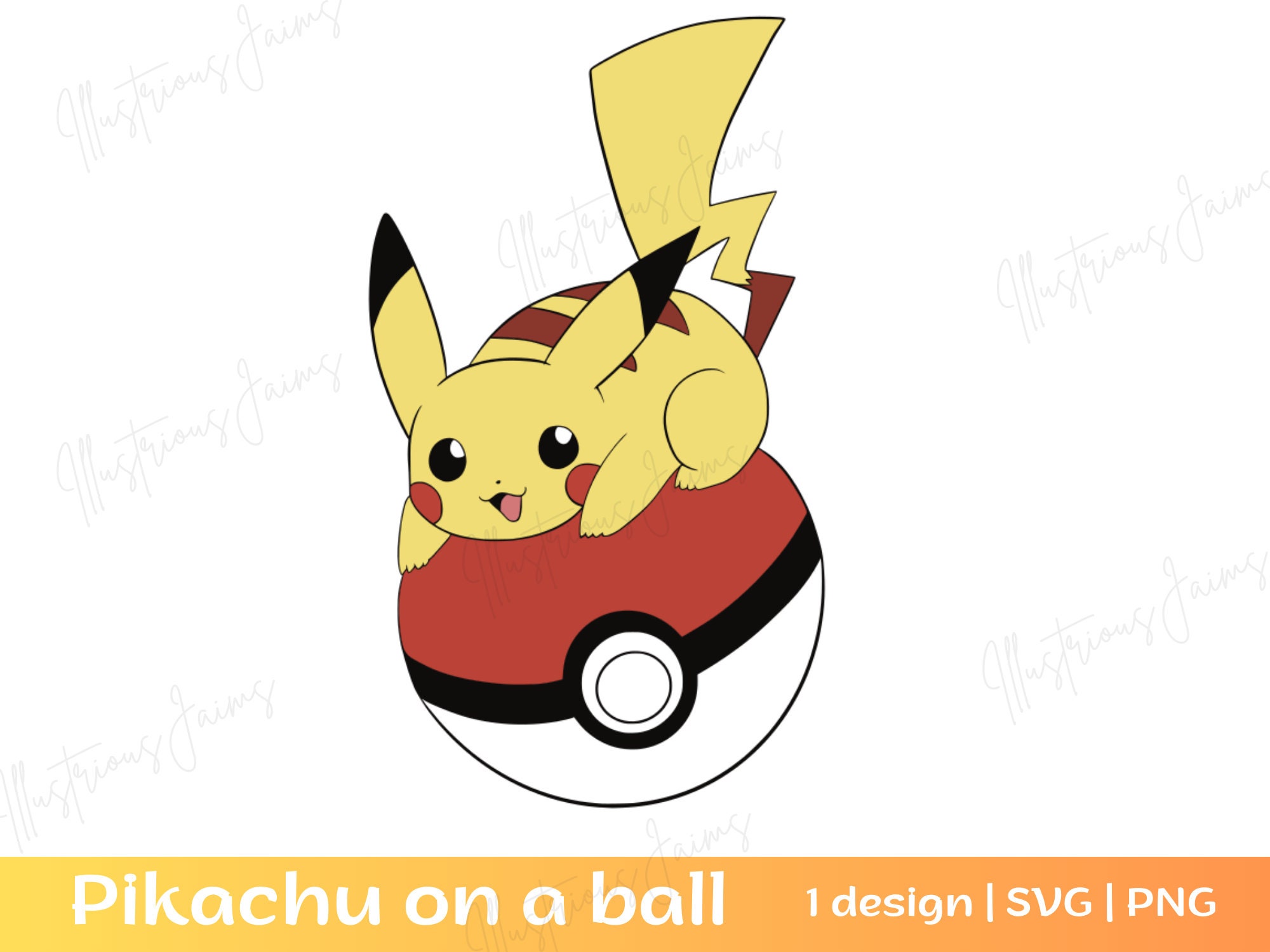 Pikachu on Pokeball SVG Digital Print Pikachu Download File Pikachu ...