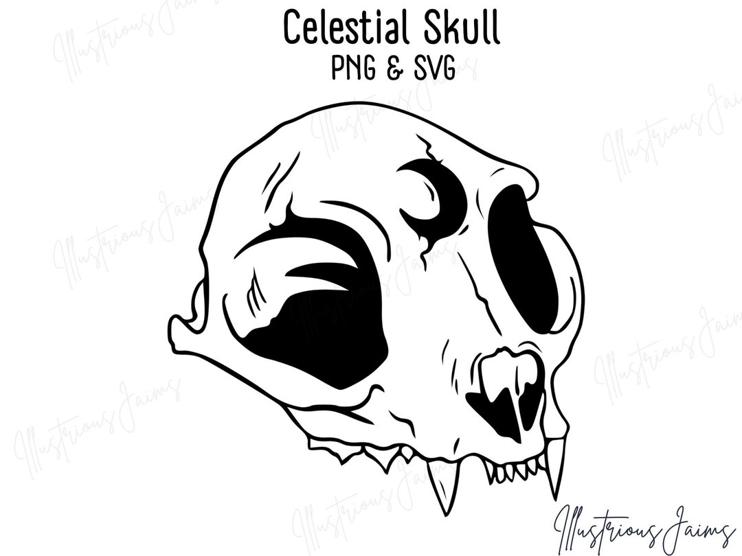 Celestial Skull SVG Mystical Skull PNG Occult Skull Moon - Etsy