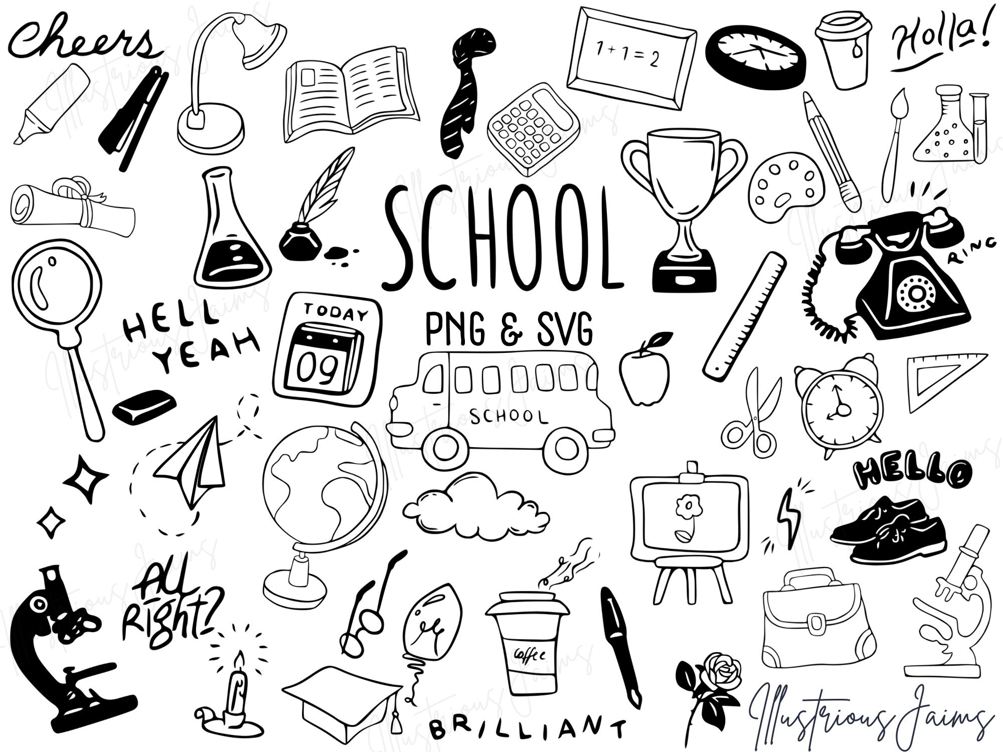 School SVG Bundle, Back to School SVG, Teacher Svg, School Clipart ...
