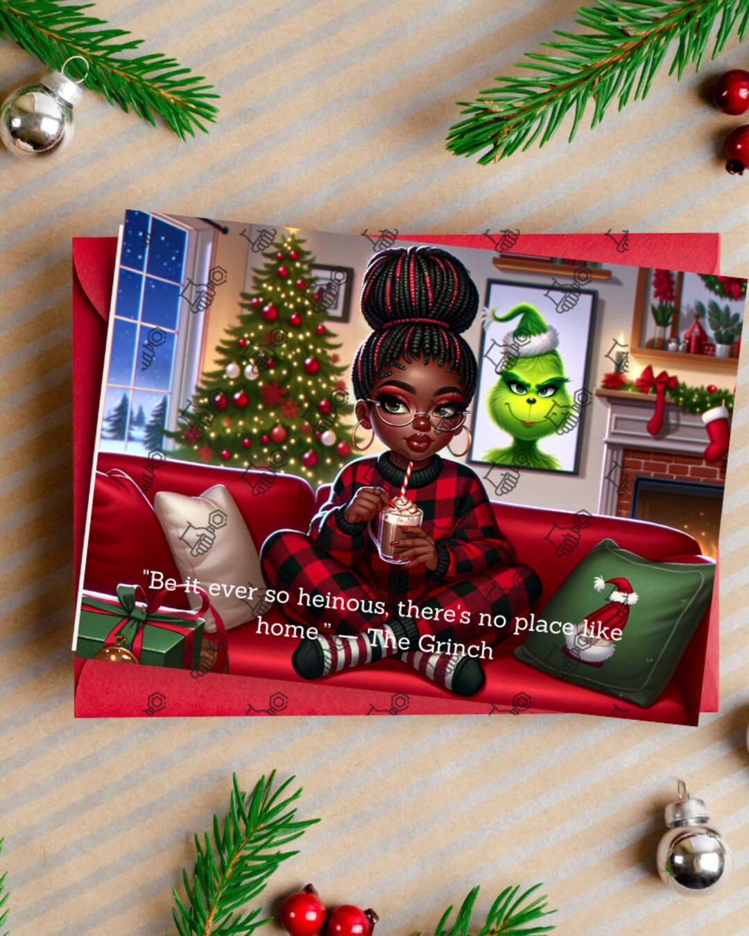Grinchmas Christmas Cards African American Lady be It Ever so Heinous ...