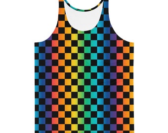 Checkerboard Tank Top Men - Etsy
