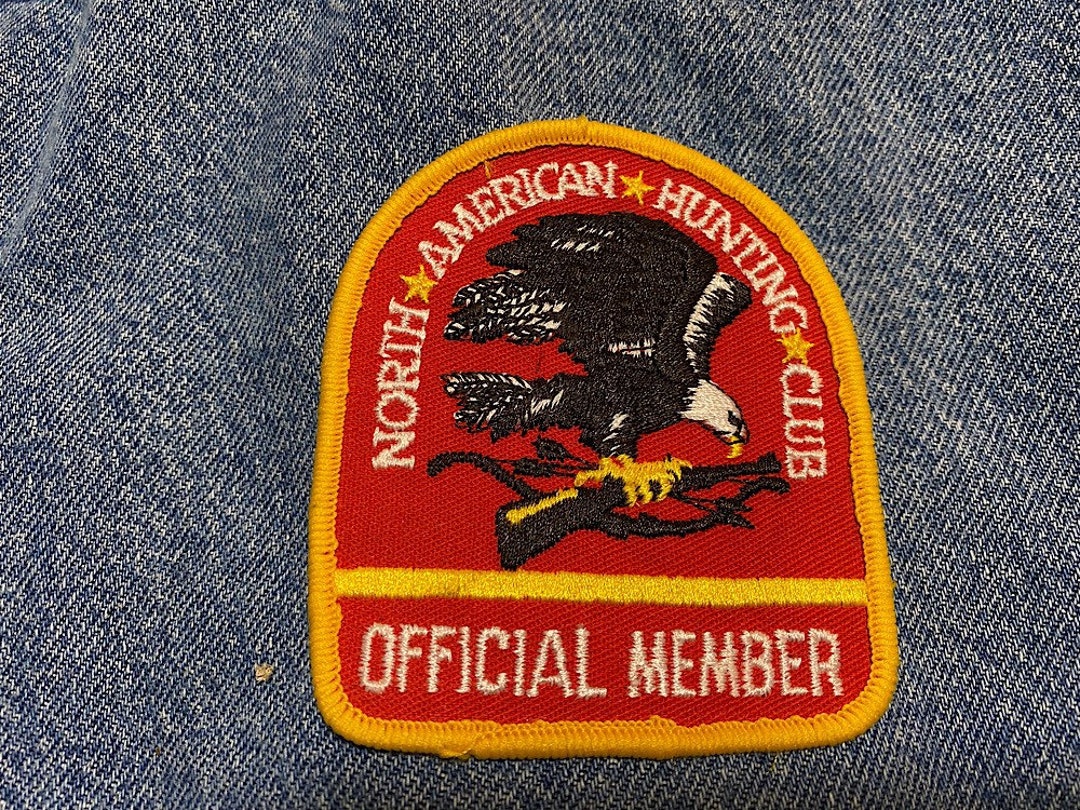 Vintage “north American Hunting Club Official Member” Embroidered Cloth ...