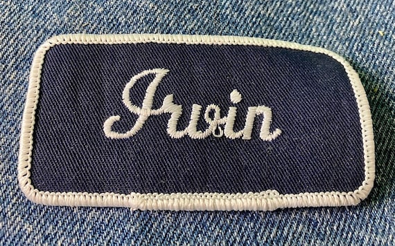 Vintage irvin Name Tag Embroidered Cloth Patch | Etsy