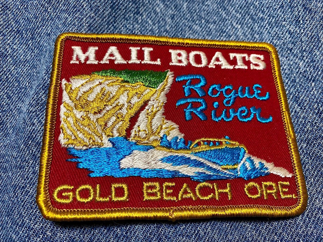 Vintage “mail Boats Rogue River Gold Beach Oregon” Embroidered Cloth ...