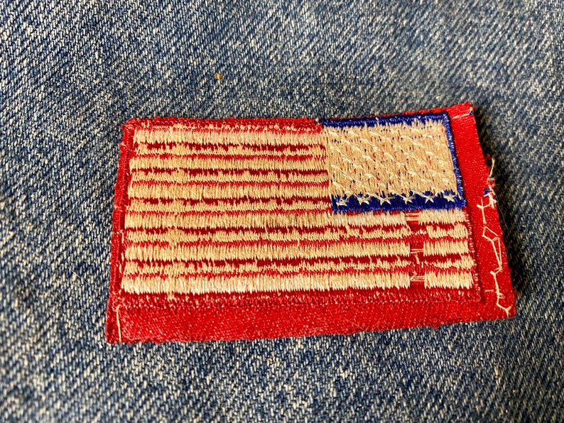Vintage American Flag Embroidered Cloth Patch - Etsy