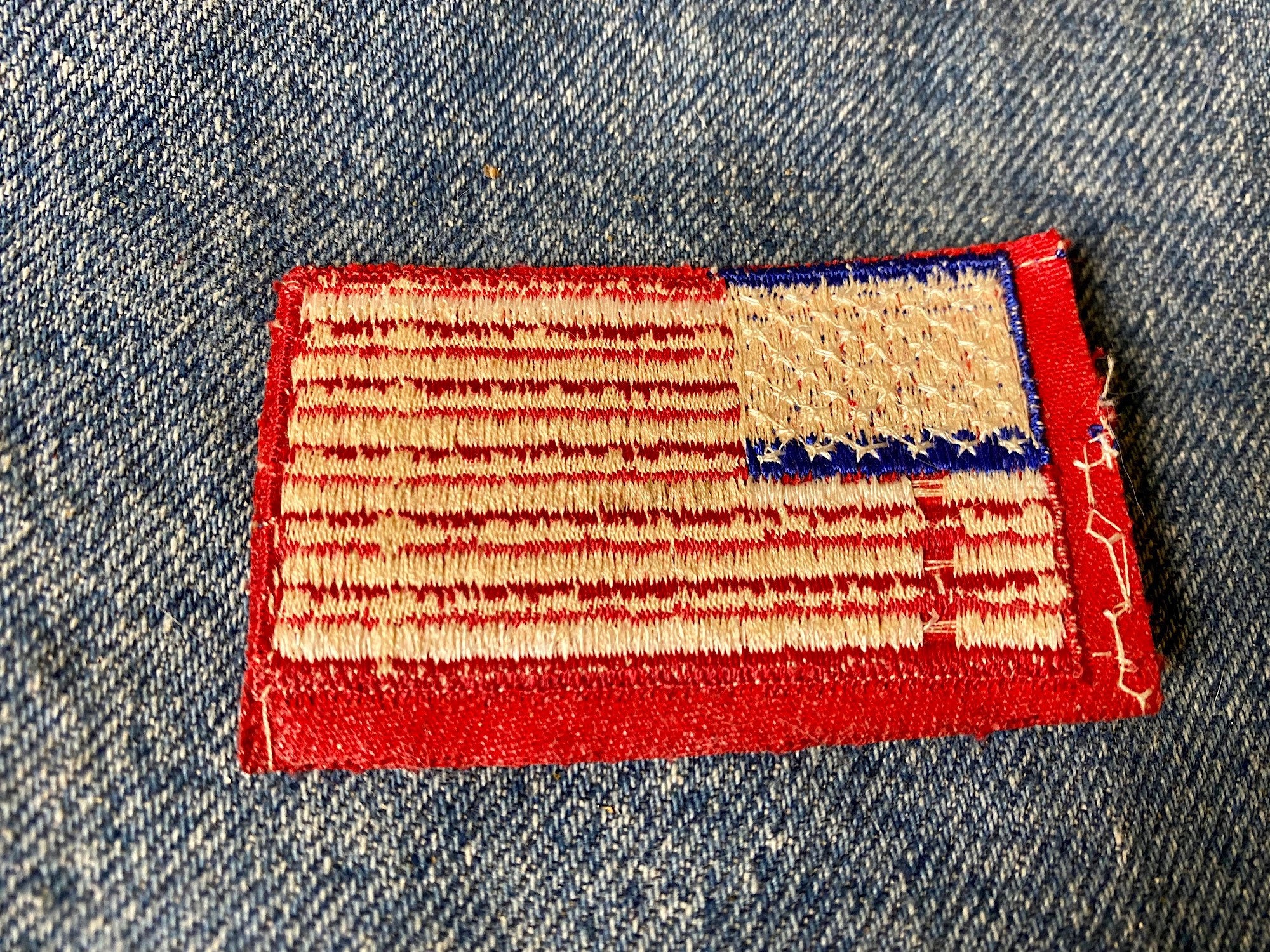 Vintage American Flag Embroidered Cloth Patch - Etsy