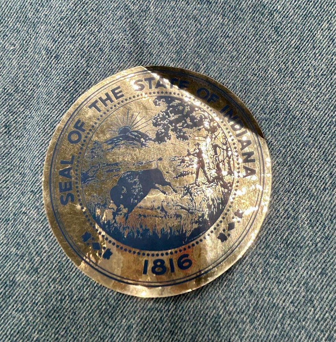 Vintage "seal of the State of Indiana 1816" Foil Sticker - Etsy