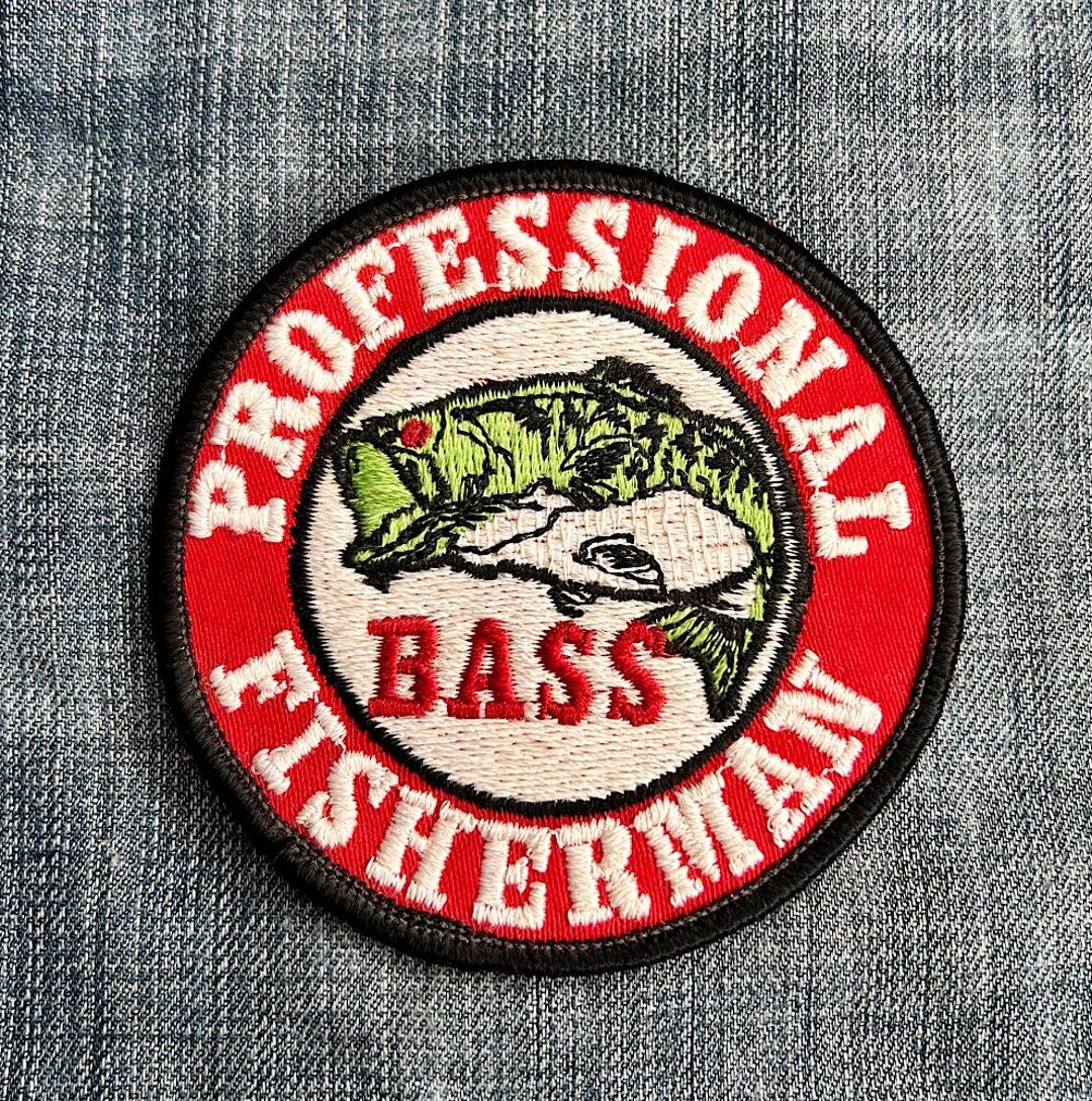 Vintage Professional Bass Fisherman Embroidered Cloth Patch - Etsy