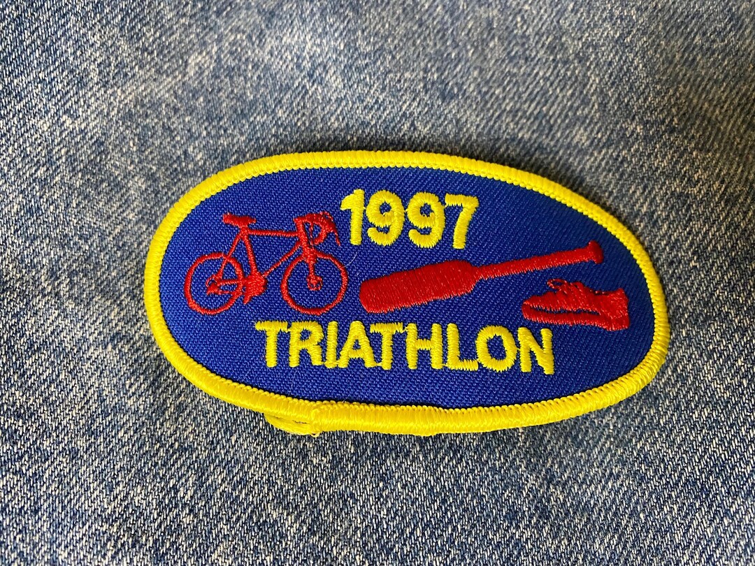 Vintage “1997 Triathlon” Embroidered Cloth Patch - Etsy