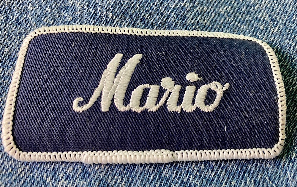 Vintage mario Name Tag Embroidered Cloth Patch - Etsy