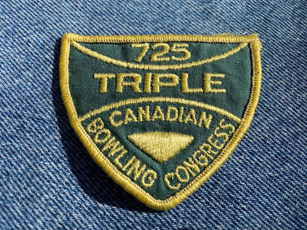 Vintage “triple Canadian Bowling Congress” Embroidered Cloth Patch - Etsy